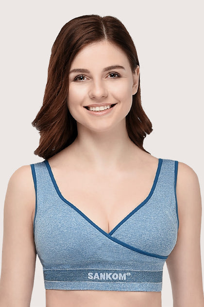 SANKOM PATENT ACTIVEWEAR BRA - LIGHT BLUE – SANKOM Switzerland